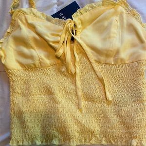 Forever 21 | Tops | New Adorable Yellow Smocked Crop Top | Poshmark